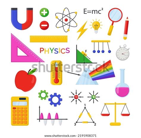 Stock Vektor „different Physics Symbols Vector Illustrations Set“ Bez
