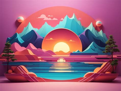 Premium Photo 3d Render Abstract Wallpaper With Sunset Or Sunburst Premium Photo 3d Render Abstract Wallpaper With Sunset Or Sunburst