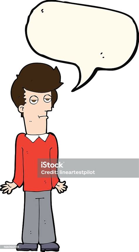 말풍선이 있는 Bored 있고 어깨를 으쓱하는 남자 말풍선을 2015년에 대한 스톡 벡터 아트 및 기타 이미지 2015년