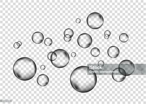 수 중 Fizzing 공기는 투명 한 배경에 거품 3차원 형태에 대한 스톡 벡터 아트 및 기타 이미지 3차원 형태 검은색 구 Istock
