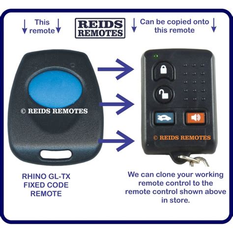 Rhino Gltx 1 Oval Blue Button Red Led Car Alarm And Immobiliser Remote