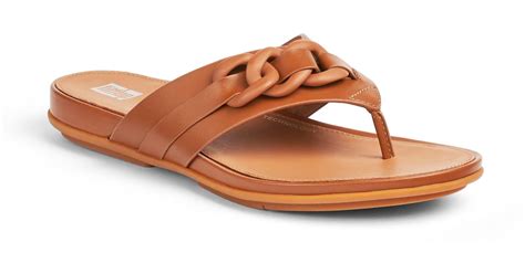 Fitflop Gracie Chain Flip Flop In Brown Lyst