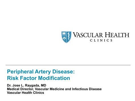 Peripheral Artery Disease Risk Factor Modification Pptx