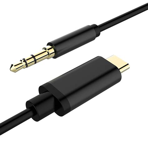Type C To 35mm Male Audio Jack Aux Woven Cable Adaptor For Car Stereo
