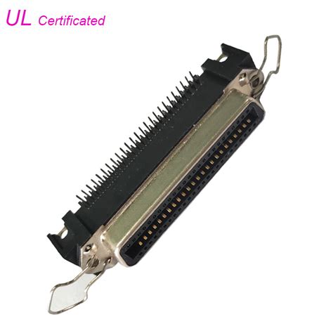50pin Centronic Right Angle Pcb Female Printer Connector With Bail Clip