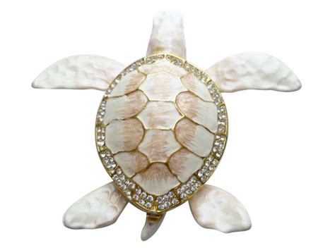 4″ White Crystal Turtle Jewelry Box Jkw Llc