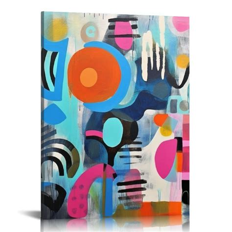 ONETECH Tribal Abstract Blue Canvas Wall Decor Hang Walmart