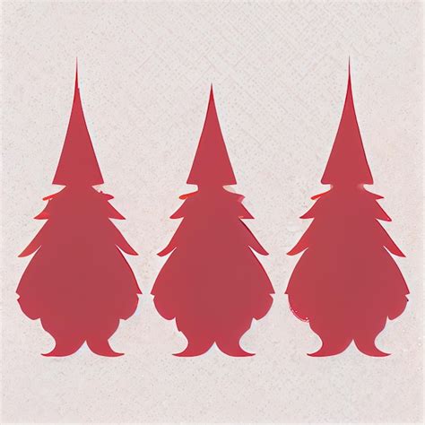 Premium Photo Three Red Trees Are Standing In A Row On A White Background Generative Ai
