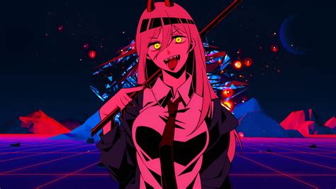 Tongue Out Chainsaw Man Power Chainsaw Man Vaporwave Anime Girls Bilarasa