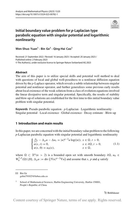 Initial Boundary Value Problem For P Laplacian Type Parabolic Equation With Singular Potential