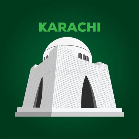 Quaid E Azam Mausoleum Mizar And Tomb Stock Illustration