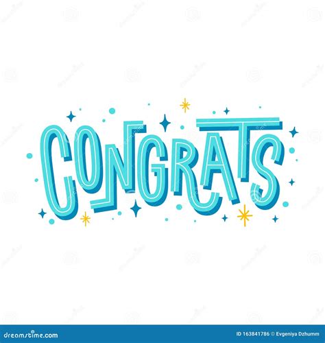 Congrats Hand Lettering Phrase Poster Designcalligraphy Cartoon