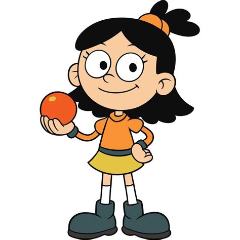 Happy Girl Cartoon Character Holding An Orange 55898400 Vector Art At