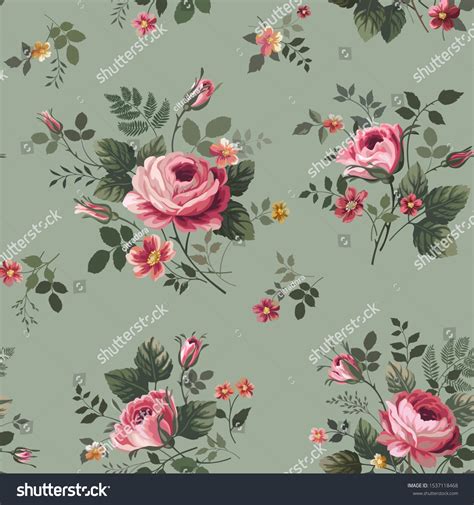 Seamless Floral Pattern Rose Bouquet Stock Vector Royalty Free 1537118468 Shutterstock