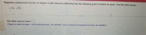 Solved Suppose A Polynomial Function Of Degree With Chegg
