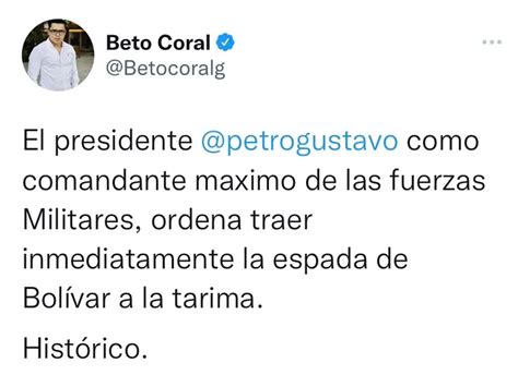 Que Le Lleven La Espada De Bolívar La Primera Orden De Gustavo Petro