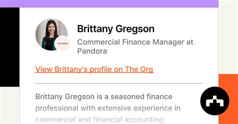 Brittany Gregson Commercial Finance Manager At Pandora The Org