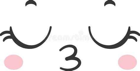A Cheerful Cartoon Face Features Closed Eyes Soft Blush Marks On The