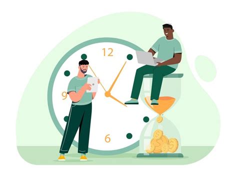 Gestion Du Temps Concept De Personnes Homme Et Femme Près De Lhorloge