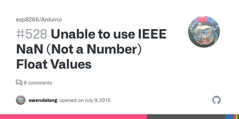 Unable To Use IEEE NaN Not A Number Float Values Issue Esp Arduino GitHub
