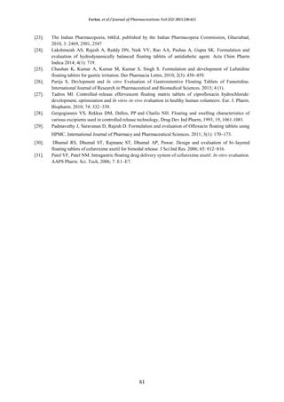 Formulation And Characterization Of Lafutidine Floating Matrix Tablets Employing Three Grades Of