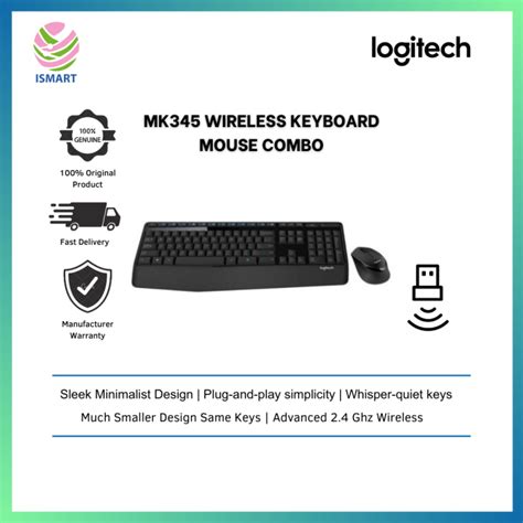 Logitech Mk345 Wireless Keyboard Mouse Combo Lazada