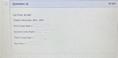 Solved Find The Complement Rate For Each Discount In The