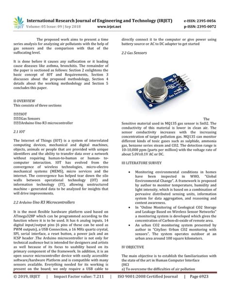 Irjet Household Iot Based Air Pollution Controlling And Monitoring System Using Arduino Pdf