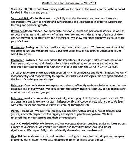 Teaching The Pyp Learner Profiles And Attitudes