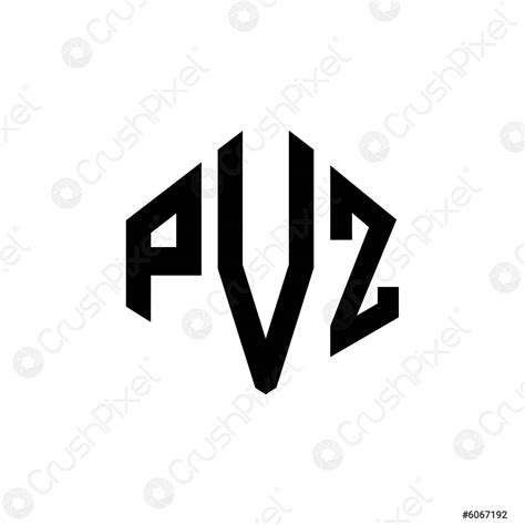 Pvz Letter Logo Design With Polygon Shape Pvz Polygon And Stock