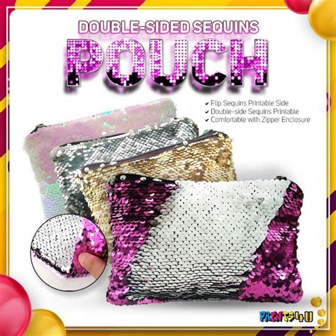 Sublimation Printable Double Sided Sequins Pouch 17x12cm Shopee