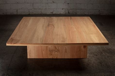 Natural Red Oak Square Coffee Table Aeterna Furniture