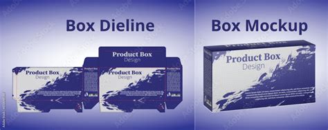 Product Box Design With Dieline Realistic White Package Box Product