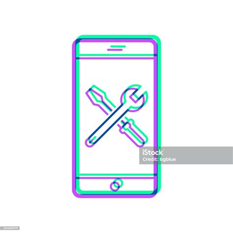 Paramètres Du Smartphone Outils Icône Avec Superposition De Deux