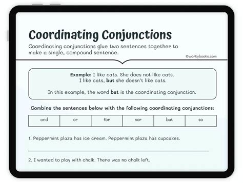 Coordinating Conjunctions Sentences Worksheet L31hl31