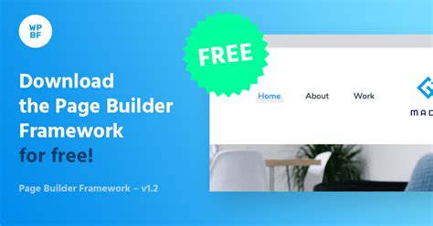Free Version Of The Page Builder Framework Released Page Builder