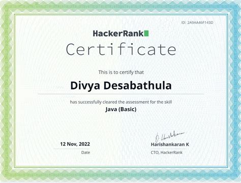 Divya Desabathula On Linkedin Hackerrank Java
