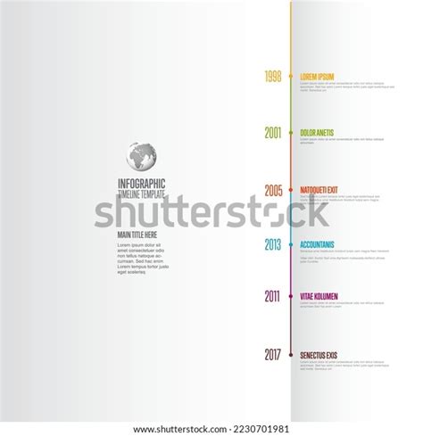 Vector Light Vertical Progress Timeline Template Stock Vector Royalty Free