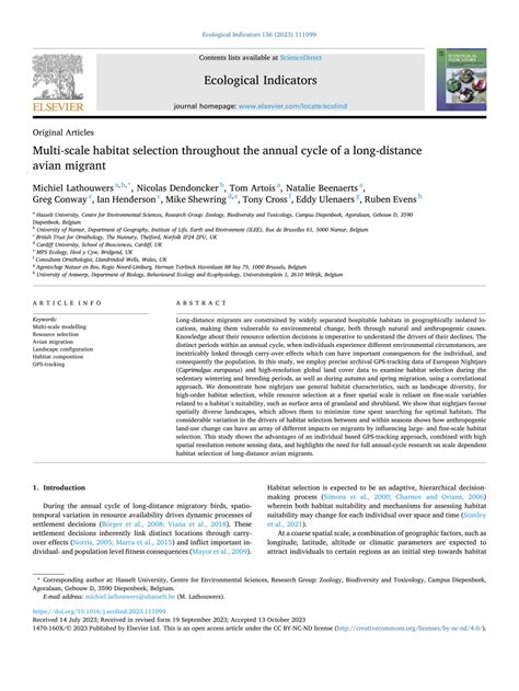 Pdf Multi Scale Habitat Selection Throughout The Annual Cycle Of A Long Distance Avian Migrant
