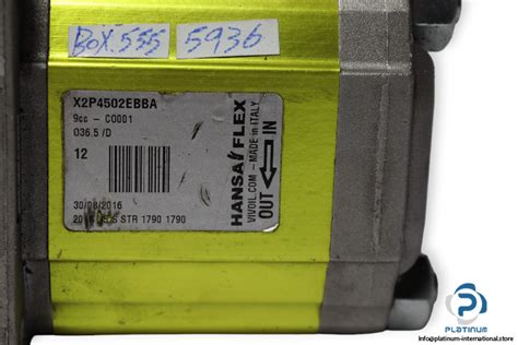 Vivoil X2p4502ebba Unidirectional Gear Pump Platinum International
