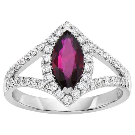 Ruby And Diamond Marquise Shaped Ring For Sale At 1stdibs