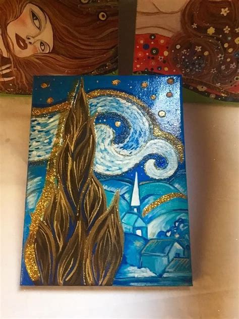 Klimt Starry Night Artwork Vintage Etsy Work Of Art Auguste Rodin Artwork Artworks