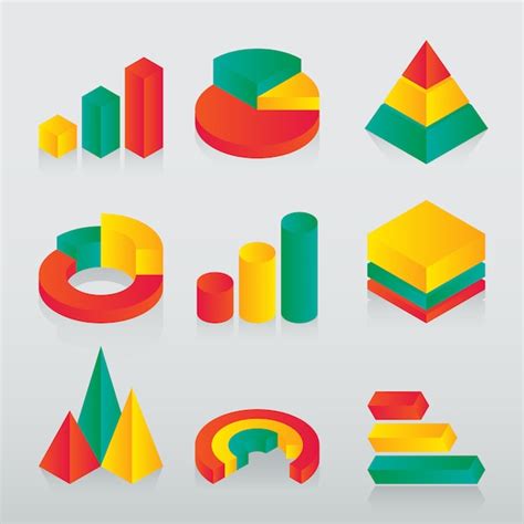 Premium Vector Set Of Modern Business Graph And Diagram Isometric Icon