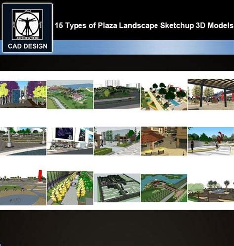 【sketchup 3d Models】15 Types Of Plaza Landscape Sketchup 3d Models V 3