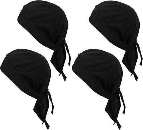 4 Pack Sweat Wicking Doo Rag Cooling Dew Rag Helmet Liner Large