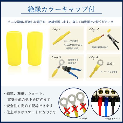 Kivケーブル 125sq ＜黄＞ 600vケーブル 電気機器用ビニル絶縁電線 絶縁キャップ付き（切り売り1m〜）4m Kiv125