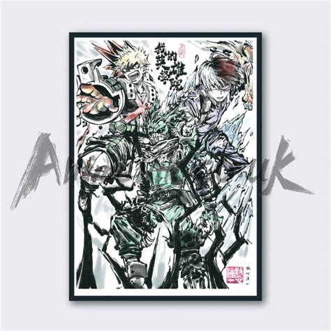 Hero Academia Deku Todoroki Bakugou Animeink
