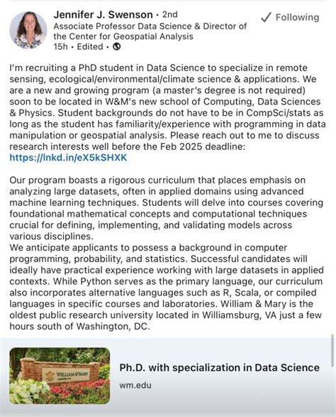 Faiz Ullah On Linkedin Phd Position In Data Science