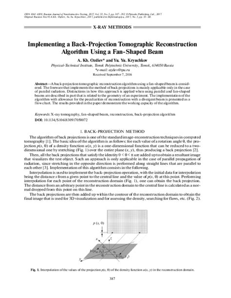 Pdf Implementing A Back Projection Tomographic Reconstruction