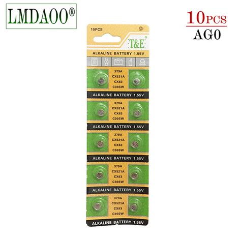 Original 10pcs/pack AG0 LR69 LR521 379A Button Batteries SR521SW D379 ...